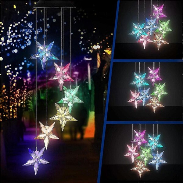 Wind Chimes Stars Wind Chime Lights Color Changing Led Mobile Wind ...