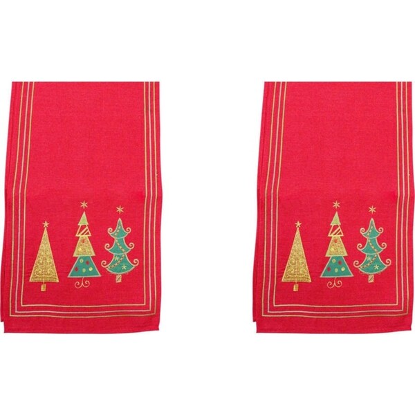 2x LVD Embroided Table Runner Kitchen Home Decor 33x180cm Rectangle ...