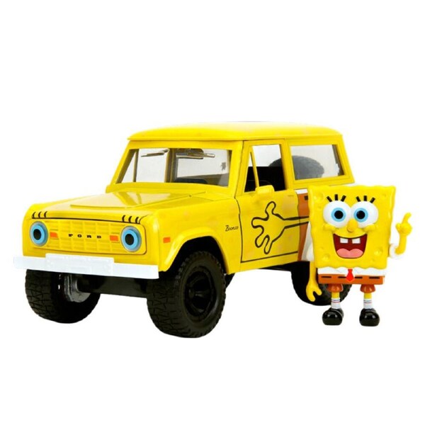 Jada 1:24 Scale 1973 Ford Bronco Diecast Vehicle With Spongebob Figure ...