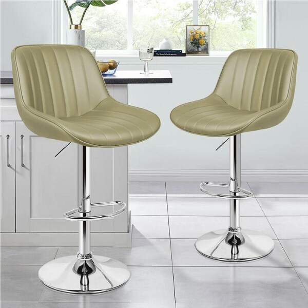 2x ALFORDSON Bar Stools Wendy Mid-back Green | Woolworths