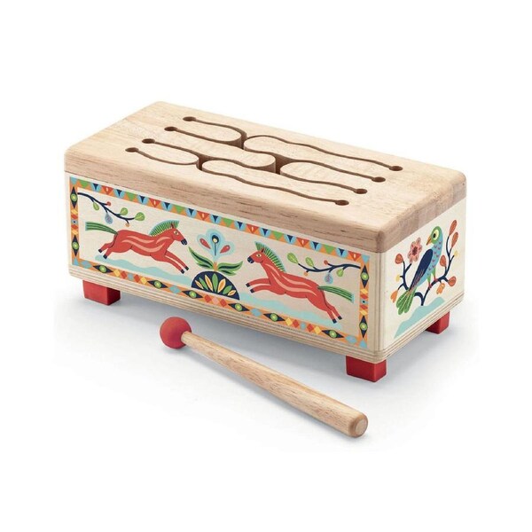 Djeco Animambo Wooden Drum Kids/Childrens Musical Instrument Play Toy ...