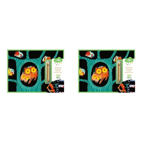 2x Djeco Learning About Animals Scratch Cards/Boards 21x28cm Kids ...