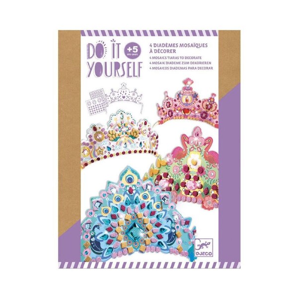 Djeco Do It Yourself Like A Princess Tiaras Mosaic Stickers Kids DIY Kit 5y+ | Woolworths