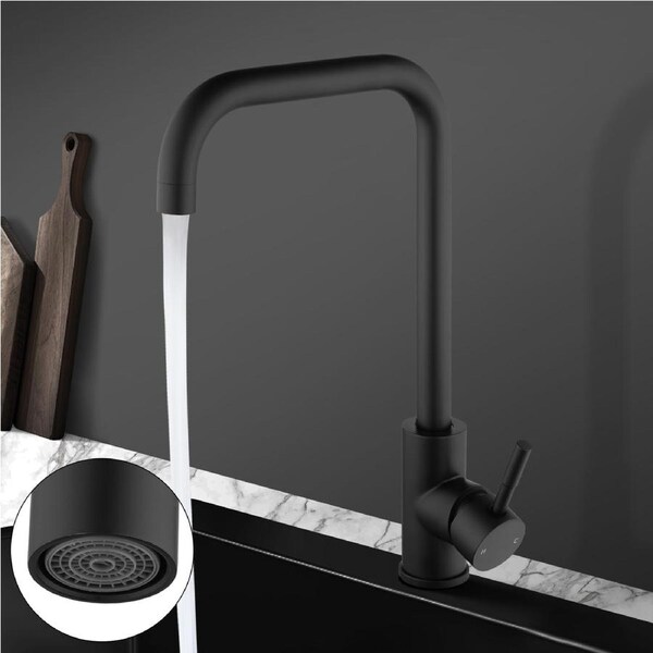 ACA Kitchen Tap Mixer Tap Rectangle Sink Faucet Basin Laundry Black ...
