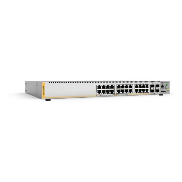 Allied Telesis L2+ switch with 24 x 10/100/1000T PoE ports and 4 x 100/1000X SFP ports AU Power ...