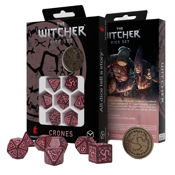 7pc Q-Workshop The Witcher RPG Tabletop Gaming Dice Set Crones Whispess ...