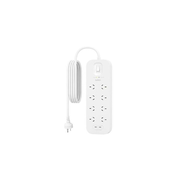 Belkin 8-Outlet Surge Protection Strip with Dual USB-C Charging Ports ...