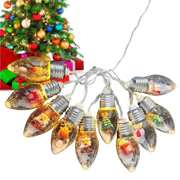 LED Bulb Christmas Chandelier String Christmas Tree Wall Hanging Light ...