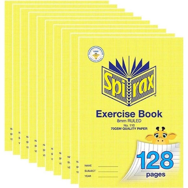 Spirax 110 Exercise Book Ruled 8mm 128 Page A4 10 Pack | Woolworths
