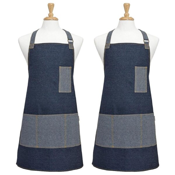 2PK Ladelle Cotton Chef Apron w/Pocket Kitchen Cooking/Baking 70x80cm ...
