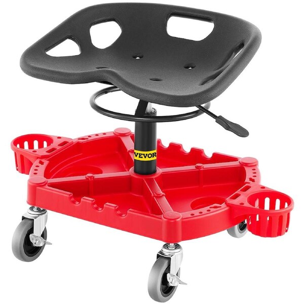 Shop Stool Mechanics Rolling Seat 4" Wheels Adjustable Height Garage ...