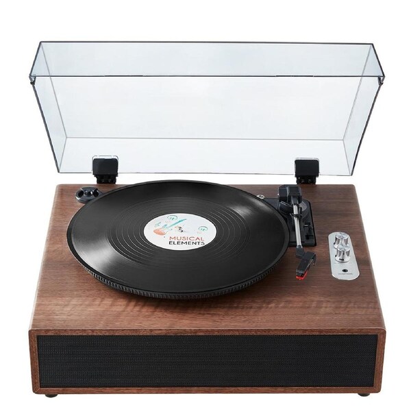 Bluetooth Vinyl Record Player 3-Speed Belt Driven Turntable 10W ...