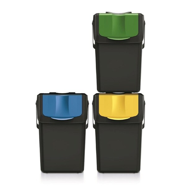 25L SORTIBOX S Waste Separation Bins – Set of 3 – Black | Woolworths