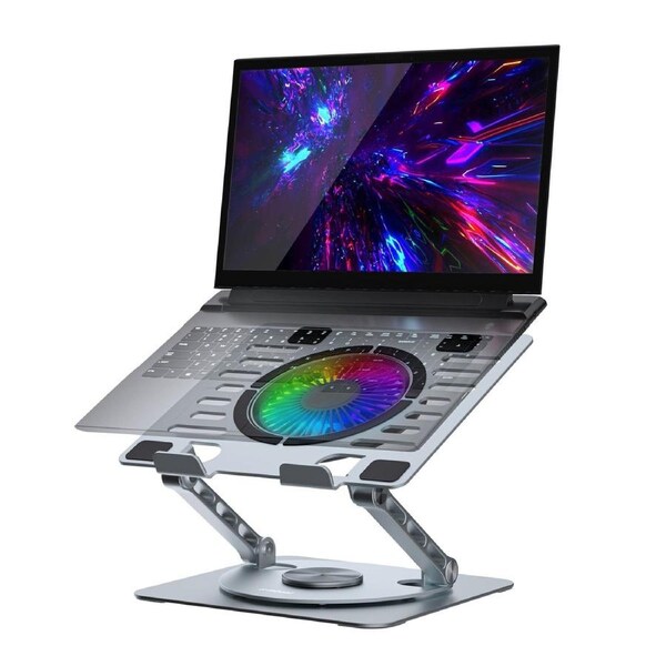 mbeat Stage S8 Rotating Laptop Stand with RGB Cooling Fan and USB Ports ...