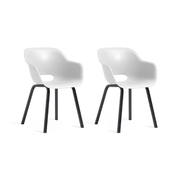 Keter Noa Dining Chair - White- 2 Pack | Woolworths