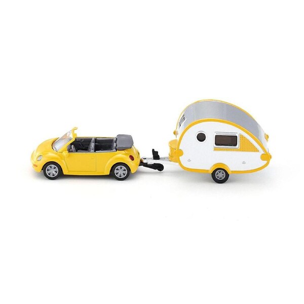 Siku 1629 Car w/ Caravan Yellow Diecast Metal 164mm Kids/Children Play Toy 3y+ | Woolworths
