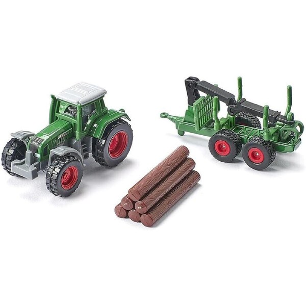 Siku 1645 Fendt Tractor w/ Forestry Trailer Diecast Metal 147mm Kids ...