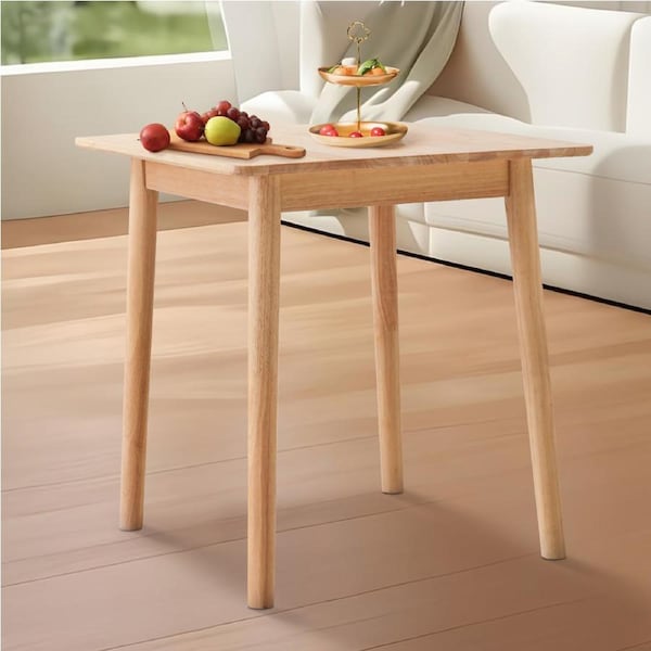 ACA Kitchen Wooden Dining Table 80cm Square Coffee Table - Natural Wood ...
