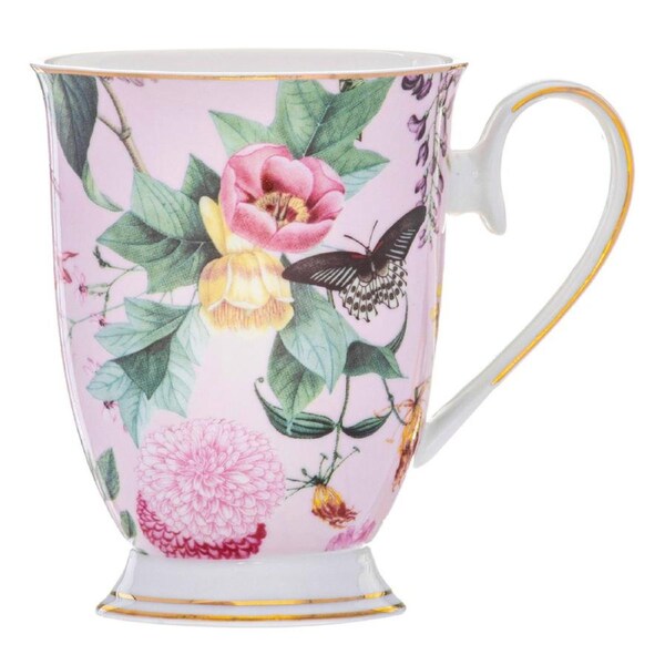 Ashdene Romantic Garden 300ml Footed Coffee Mug Tea Cup New Bone China ...