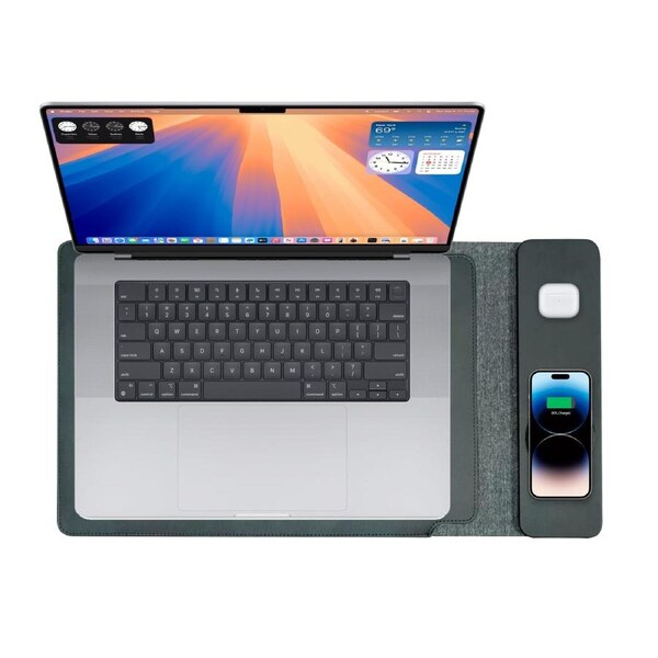 Laser Wireless Charging Laptop Sleeve 16" - Fast Charge - USB-C - Water ...