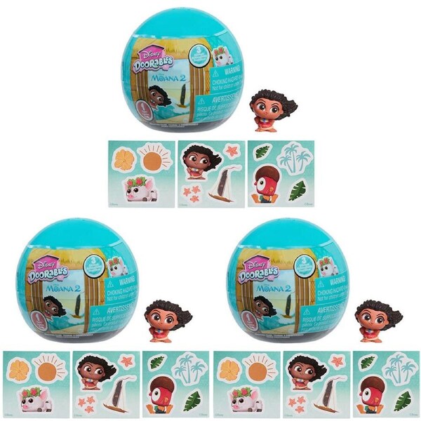 3PK Disney Doorables Moana 2 Blind Bag Kids/Children Fun Play Toy ...