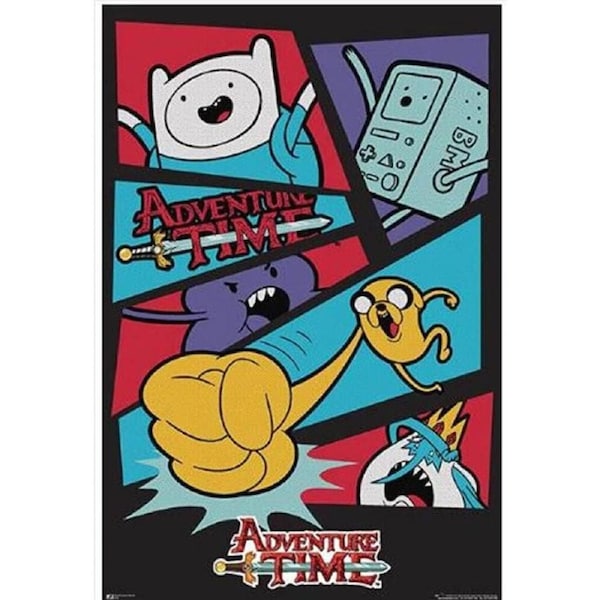 Cartoon Network Adventure Time Comic Collage Poster 91.5x61cm Home Wall ...