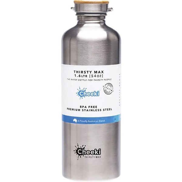 Cheeki Stainless Steel Bottle Silver 'Thirsty Max' 1.6 Litres | Woolworths