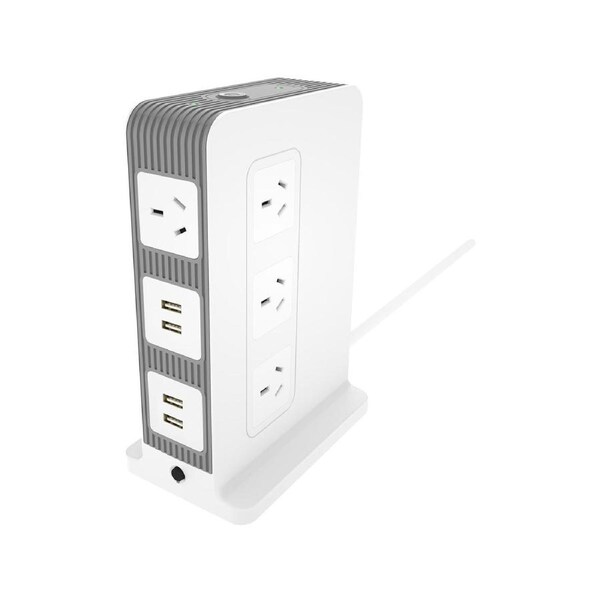 Cordtech 6a Usb 10 Outlet Surge Protected Desktop Tower | Woolworths