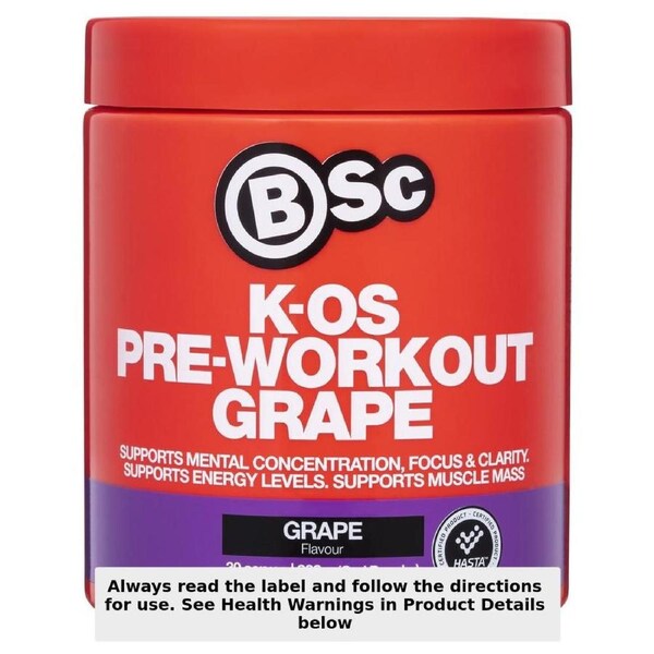 BSc K-OS Pre-Workout Grape 300g | Woolworths