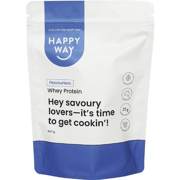 Happy Way Whey Protein Powder Flavourless 500g | Woolworths