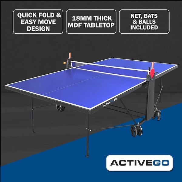 ActiveGo Loop Quick Fold Table Tennis Ping Pong Table | Woolworths