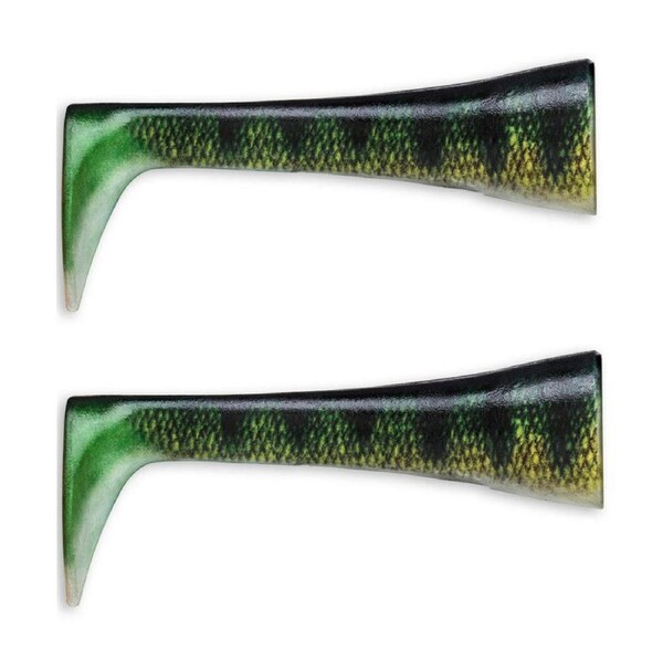 2 Pack of Live Perch Replacement Tails For 20cm Rapala X-Rap Peto Lures ...