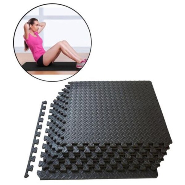 EVA Black Foam Mat Gym Floor Mats Interlocking Heavy Duty - 12 to 24x ...