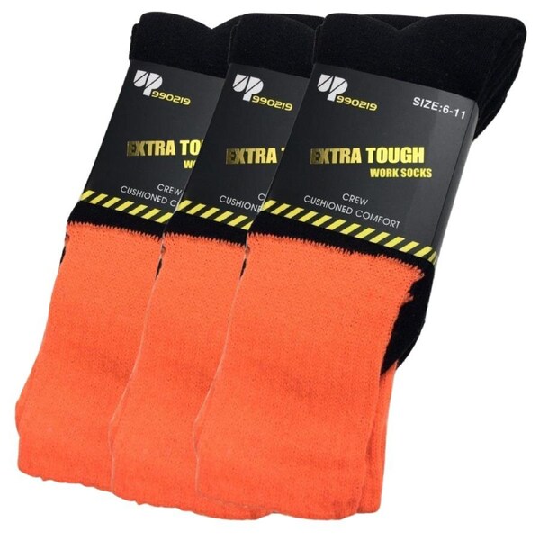 3x Pairs HI VIS SOCKS Workwear Work Safety Tradie High Visibility Fluro ...
