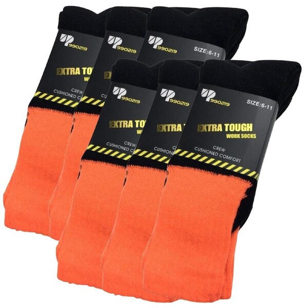 6x Pairs HI VIS SOCKS Workwear Work Safety Tradie High Visibility Fluro ...