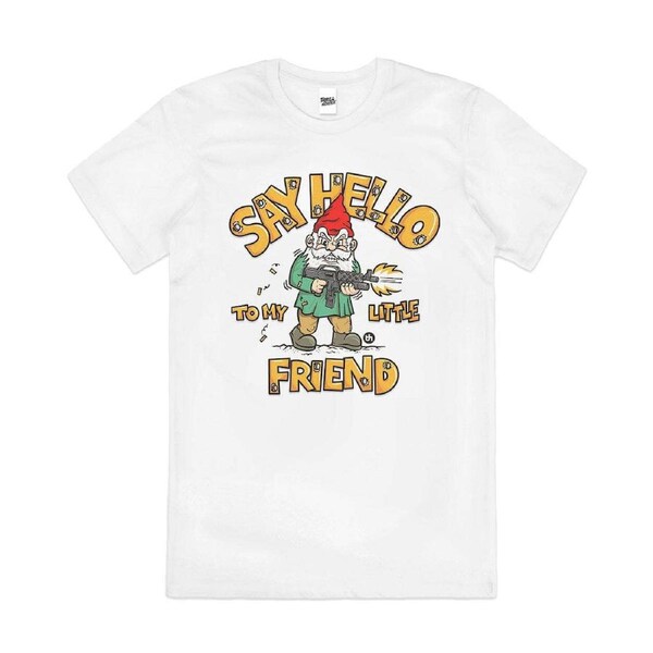 Say Hello To My Little Friend Bad Dwarf Cotton T-Shirt Unisex Tee White ...