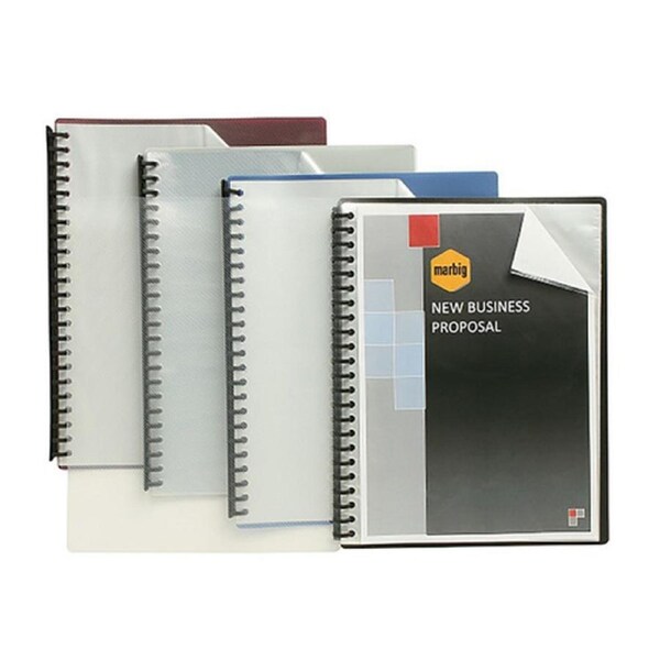 Marbig Refillable Display Book 20 Pocket Clear/Grn | Woolworths