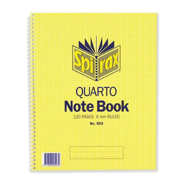 Spirax 593 Notebook Quarto 252X200 120Pg S/O Pk10 | Woolworths