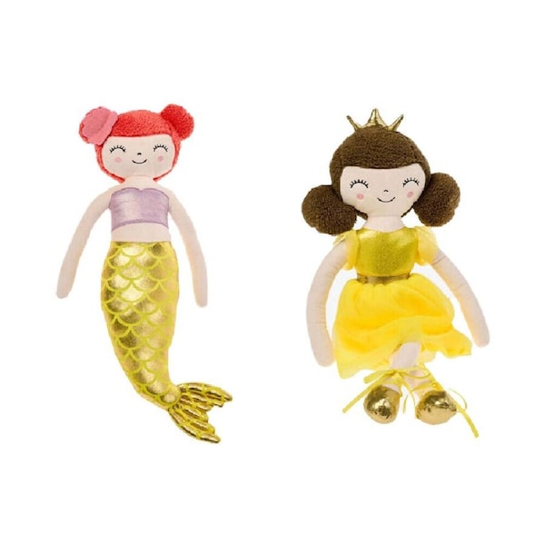 2pc Linen House Kids Marielle Mermaid and Princess Penelope Plush ...