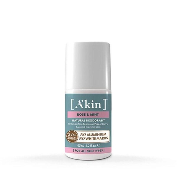 A'kin Rose & Mint Deodorant Roll-On 65ml | Woolworths