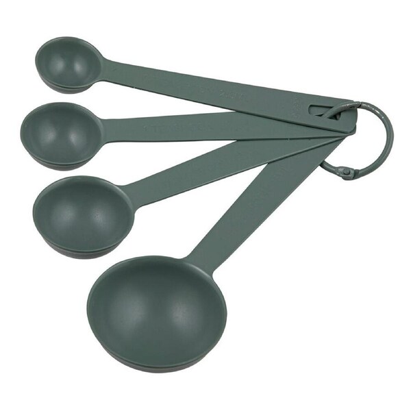 4pc Ladelle Essentials Metal Measuring Spoons Kitchen Baking Utensil Set Sage | Woolworths