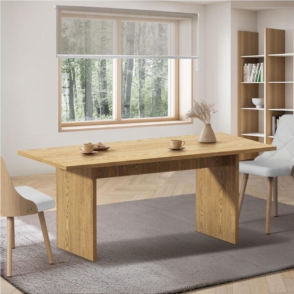 Oikiture 180cm Dining Table Rectangular Kitchen Dining Table Timber ...