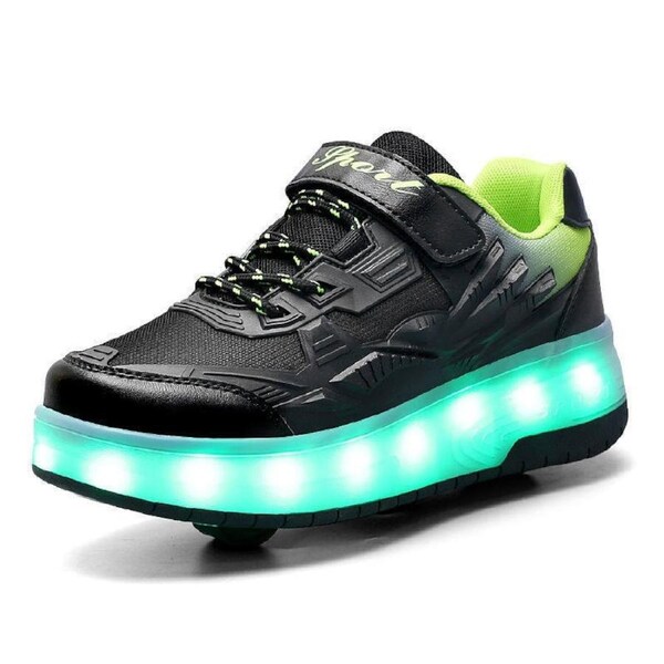 Nevenka Kids Fashion LED Roller Shoes with Double Wheels for Boys Girls ...