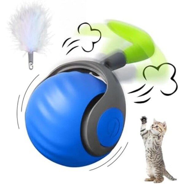 Feather Toy, Smart Indoor Cat Toy Ball, Automatic Motion Activated Cat ...