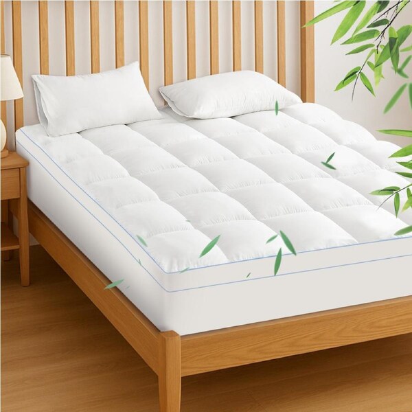 LINENOVA Luxury 1000GSM Bamboo Mattress Topper Fluffy Soft Cooling ...