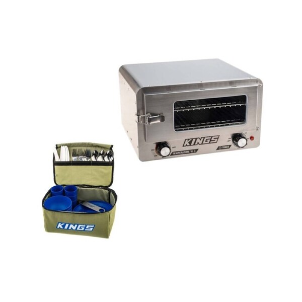 Adventure Kings 12v Travel Camping Oven Portable + 37 Piece BBQ Picnic ...