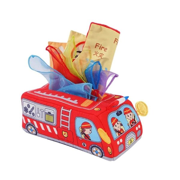 Baby Sensory Tissue Box Toy - Fire Truck | Woolworths