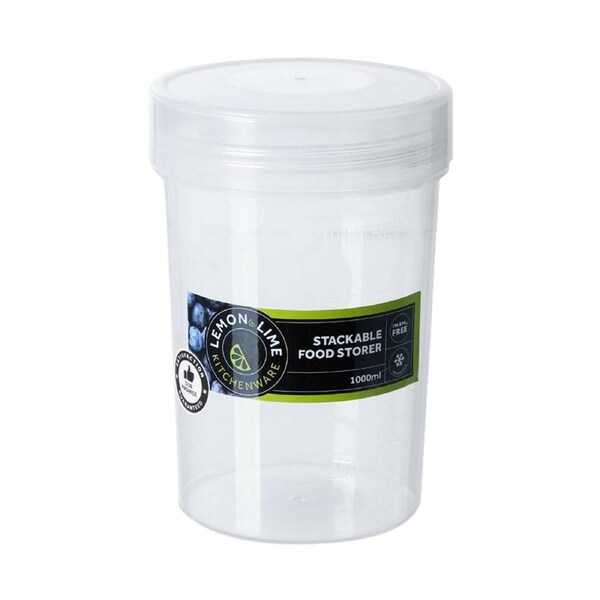Round Stackable Screw Top Plastic Food Container 1000ml | Woolworths