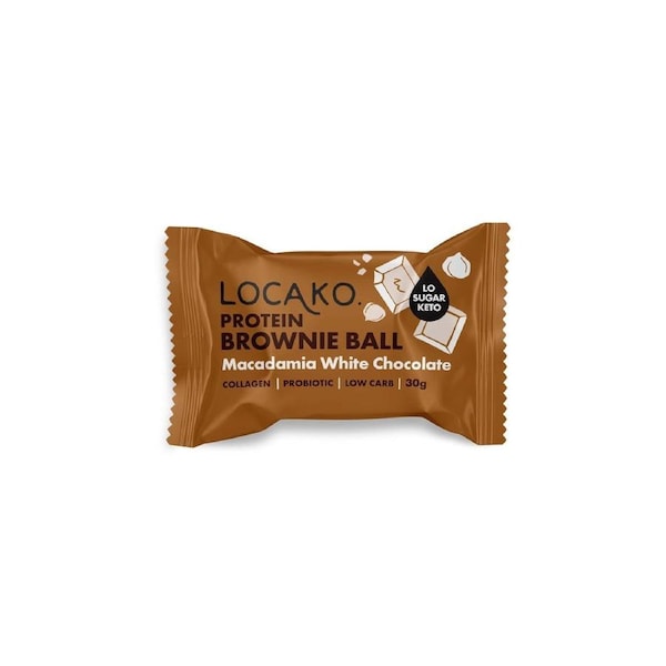 Locako Protein Brownie Balls Macadamia White Choc 30g | Woolworths