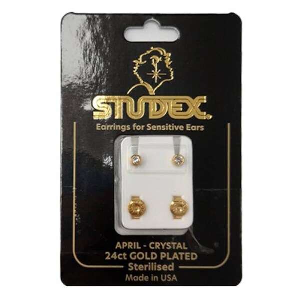 Studex Gold Plated Birthstone Stud Earrings April 1 Pair | Woolworths